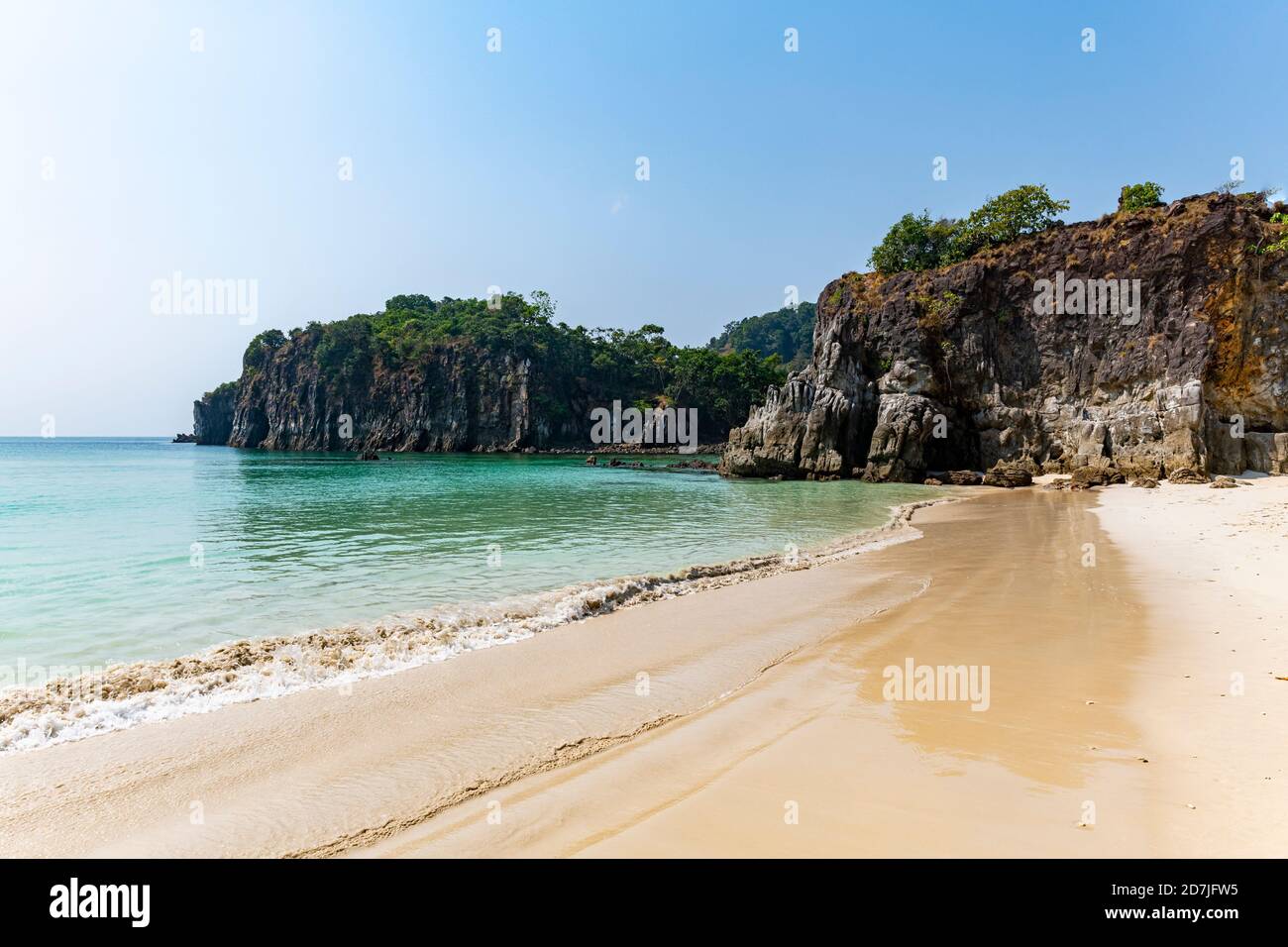 Myanmar, Tanintharyi Region, Sandy coastal beach of Smart Island in ...