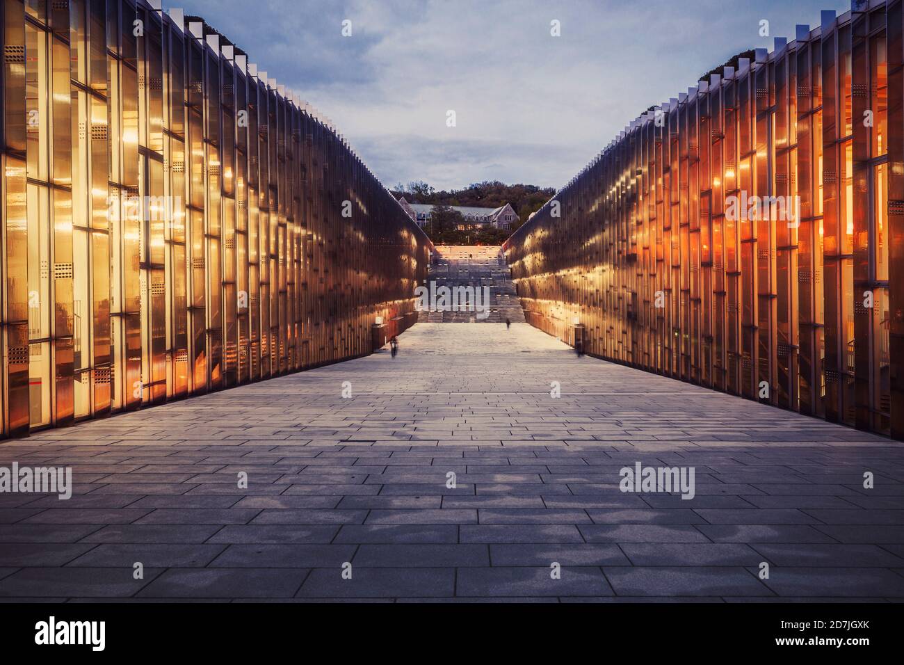 Illuminated Ewha Womans University during sunset, Seoul Stock Photo - Alamy