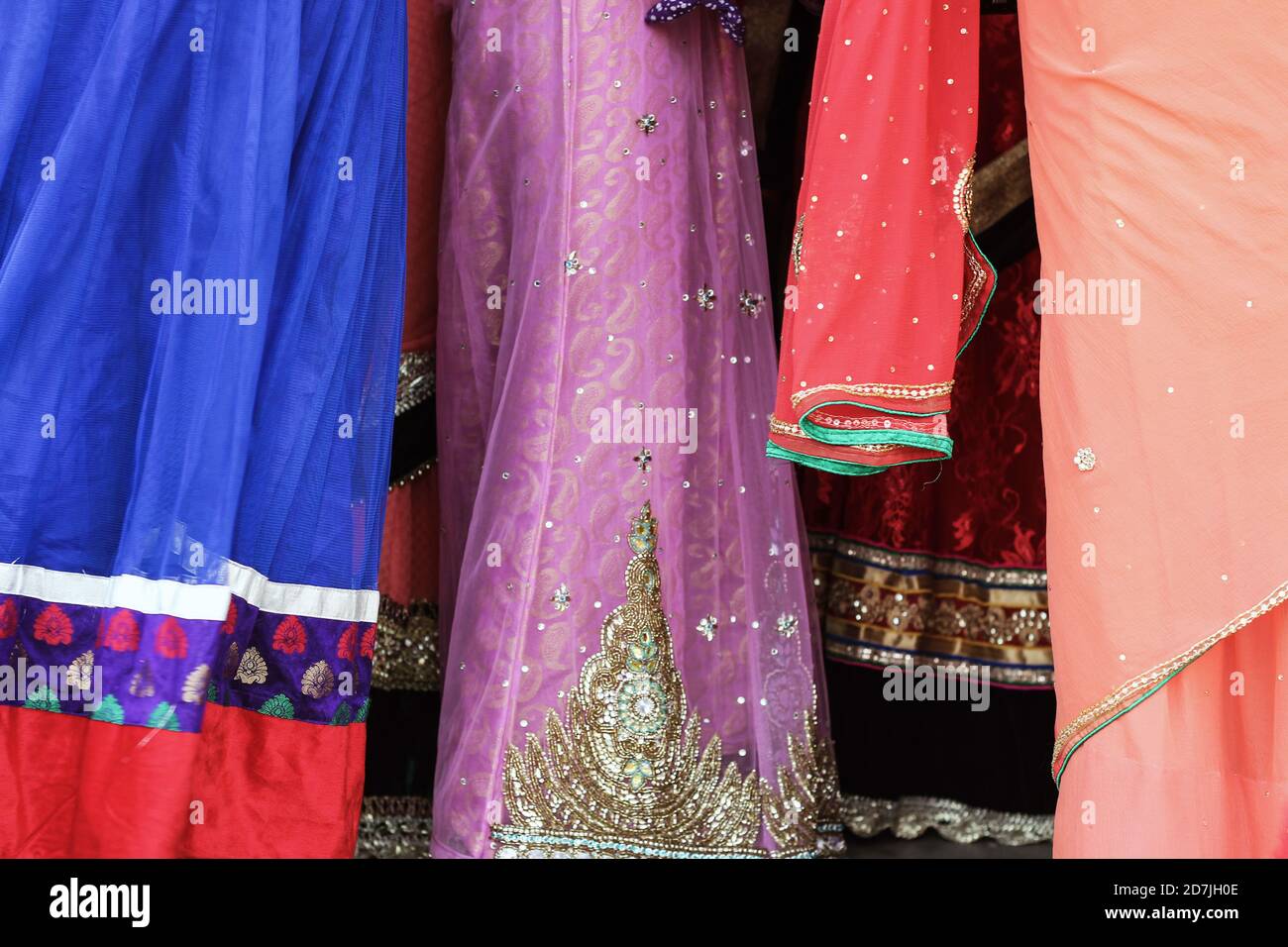 woman with colorful traditional sari dresses in nepal Stock Photo - Alamy