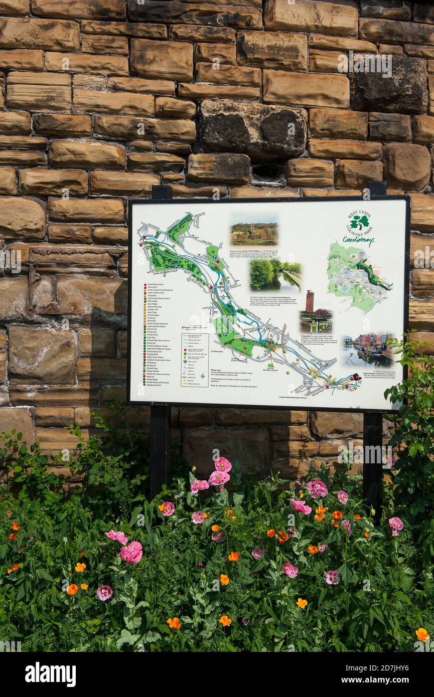Sign in West Leeds Country Park, Leeds, West Yorkshire, England Stock ...