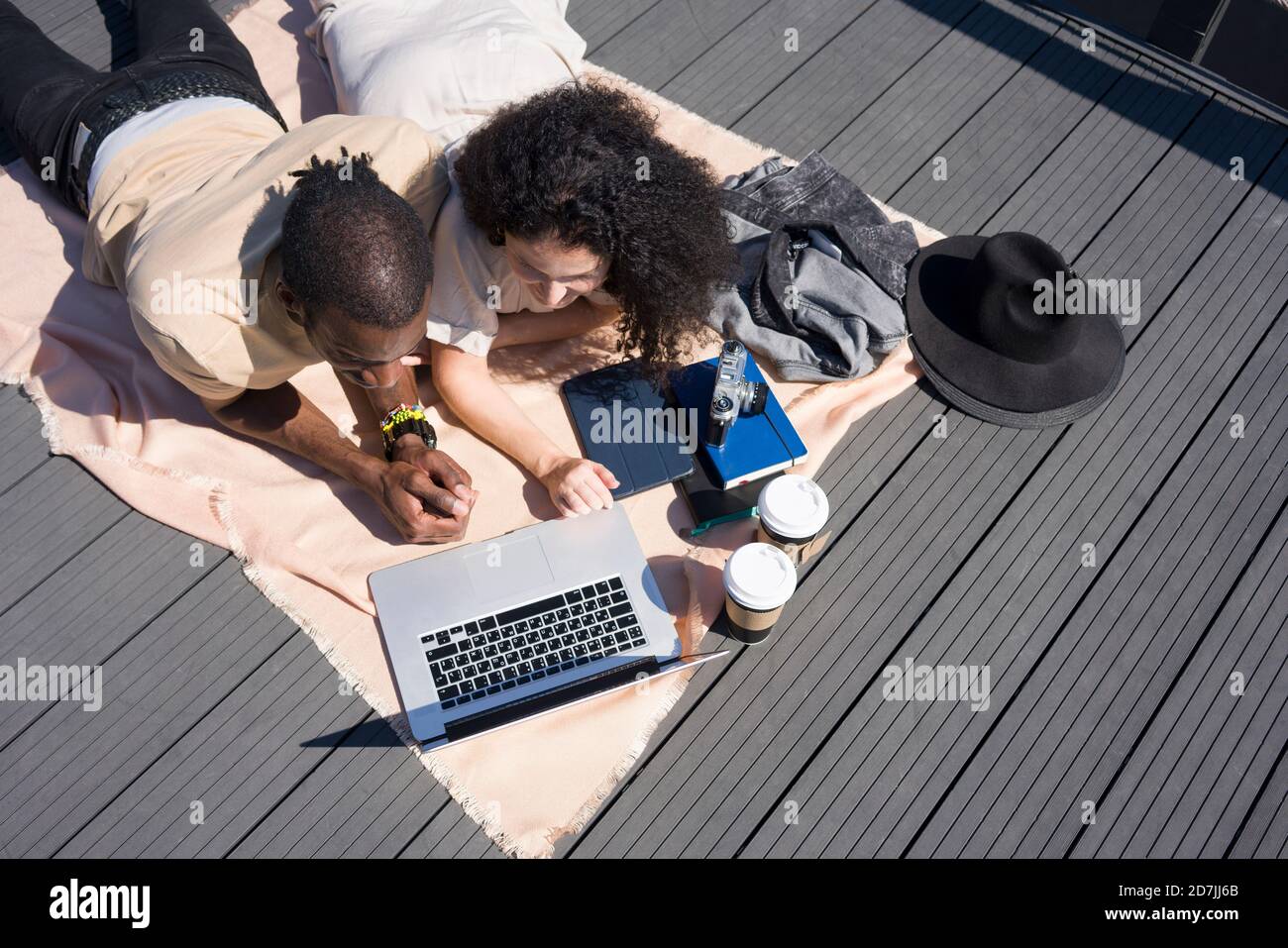 Rear view woman bridge city hi-res stock photography and images - Alamy