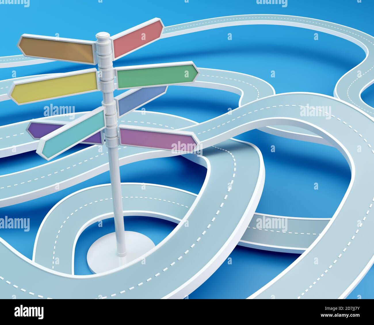 3d rendering of blank direction signs Stock Photo - Alamy