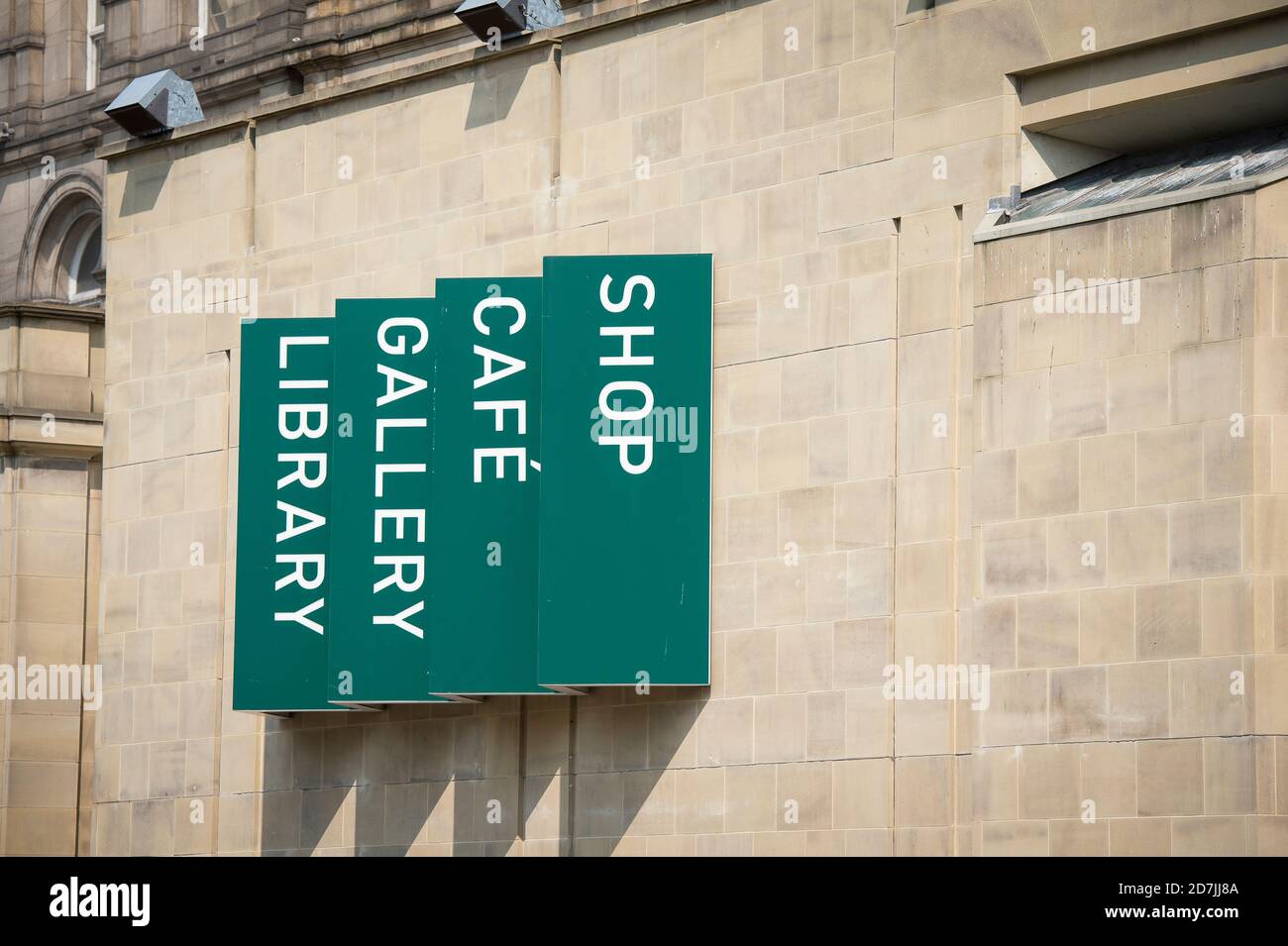 Signs outside Leeds Town Hall, Leeds, West Yorkshire, England Stock ...