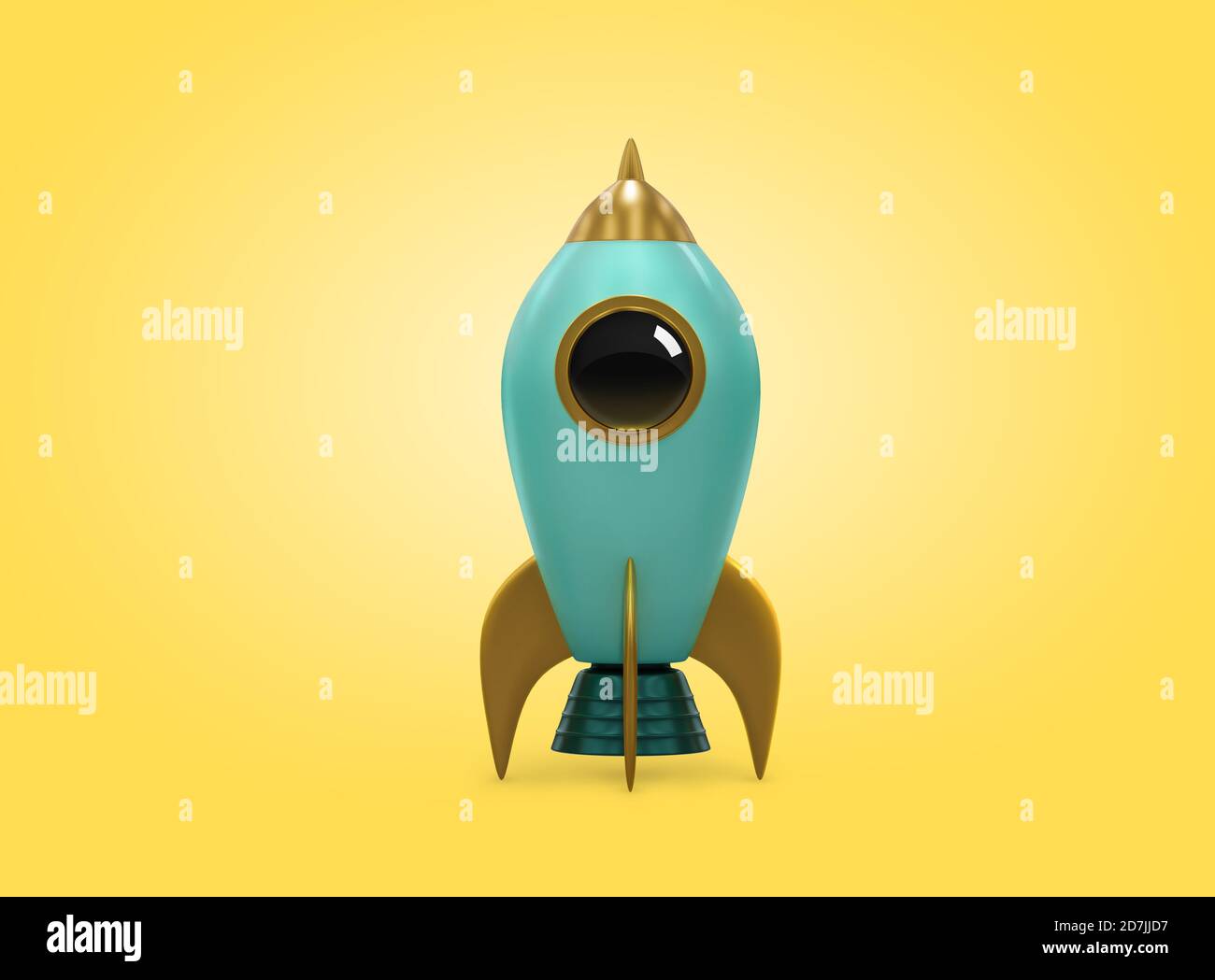 rocketed yellow background 3d Illustration Stock Photo - Alamy