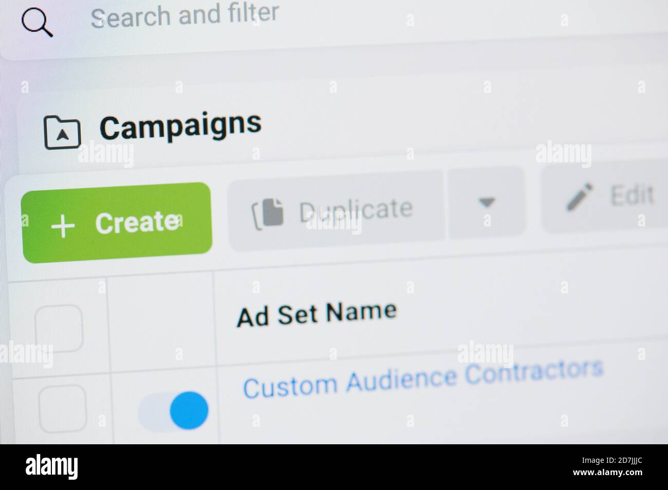 New york, USA - October 23, 2020: Managing ad campaign in facebook ...