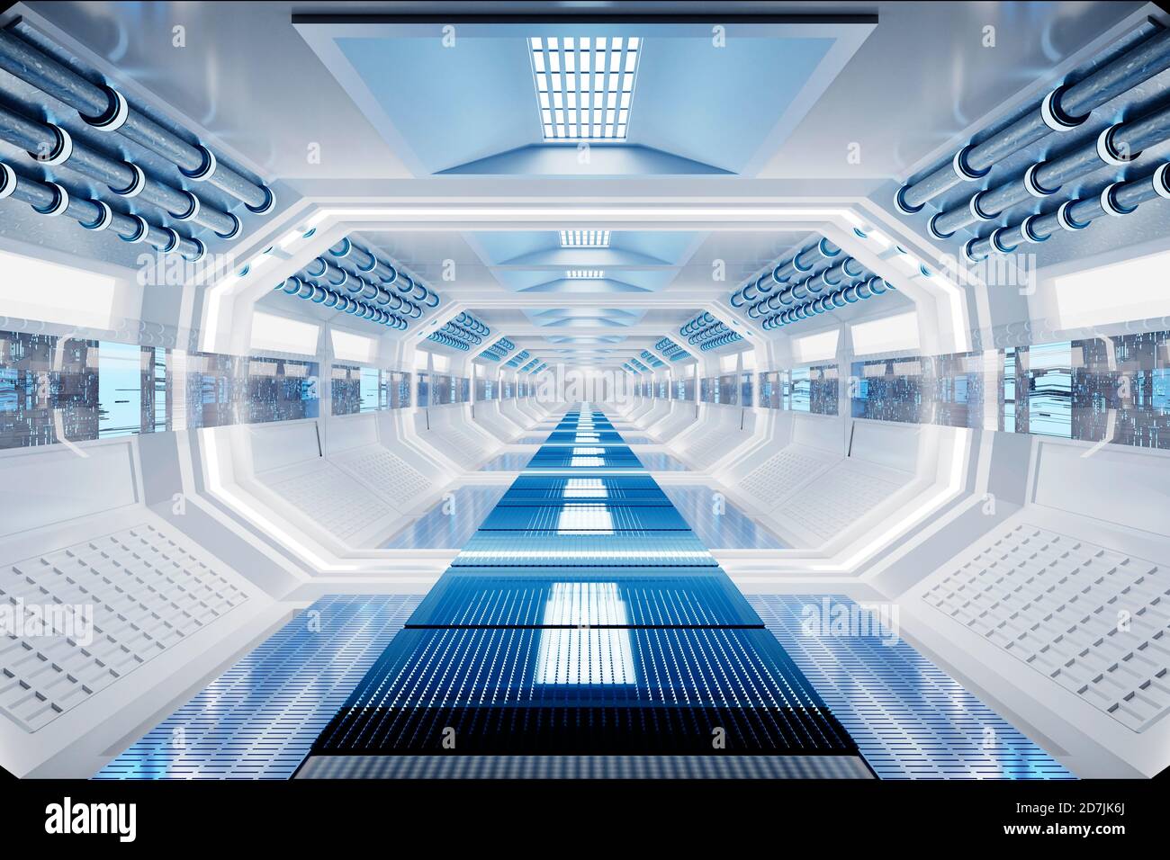 3D rendering interior of space station Stock Photo - Alamy