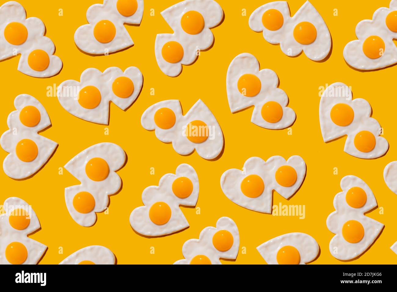 Pattern of heart shaped fried eggs Stock Photo - Alamy