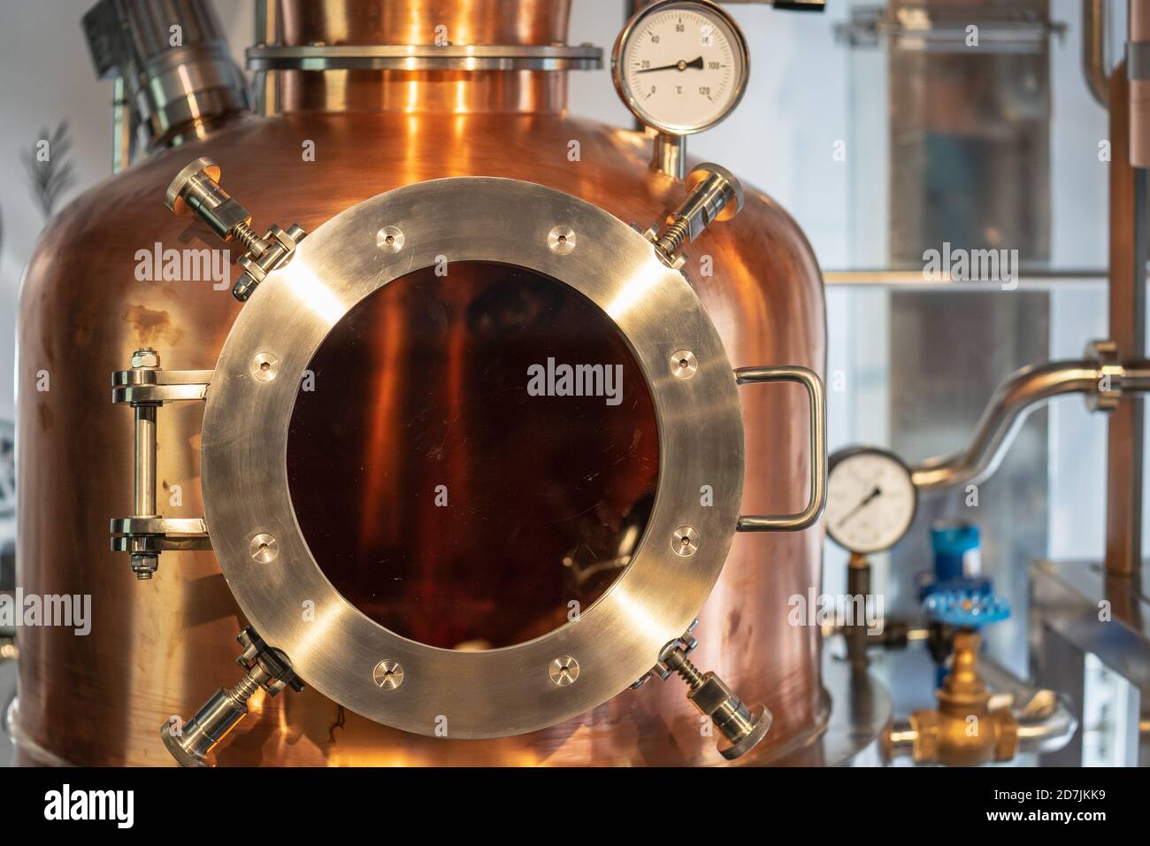 Copper vacuum still for distillation performed under reduced pressure ...