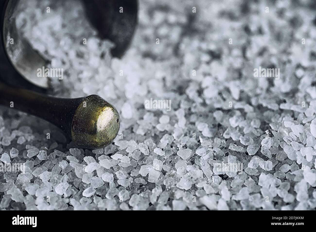 Large sea salt. Spice. Mortar and pestle for grinding Stock Photo - Alamy