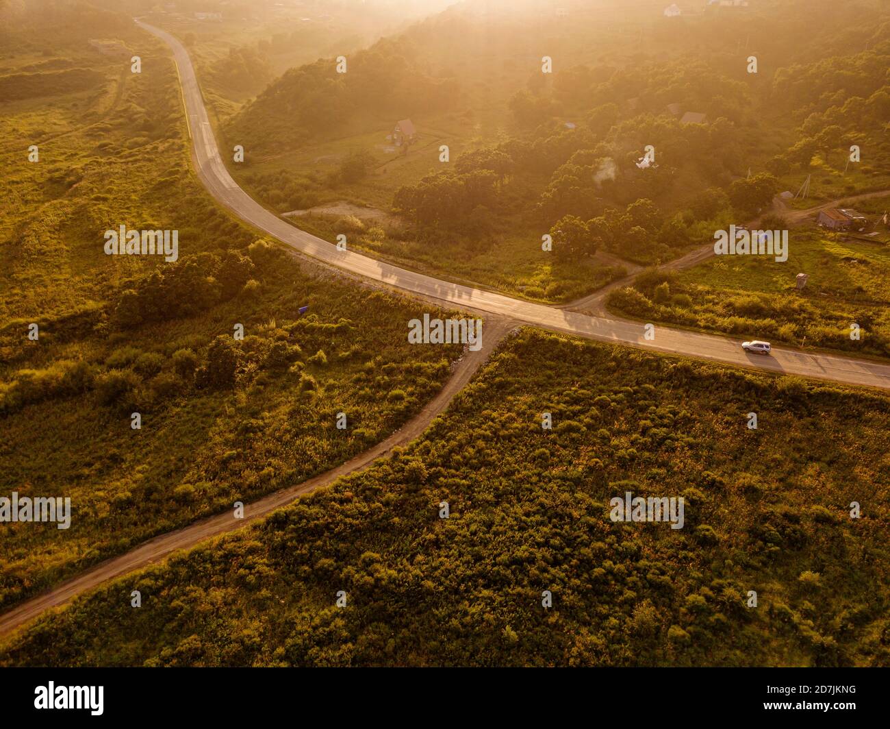 Driving car rural road hi-res stock photography and images - Alamy