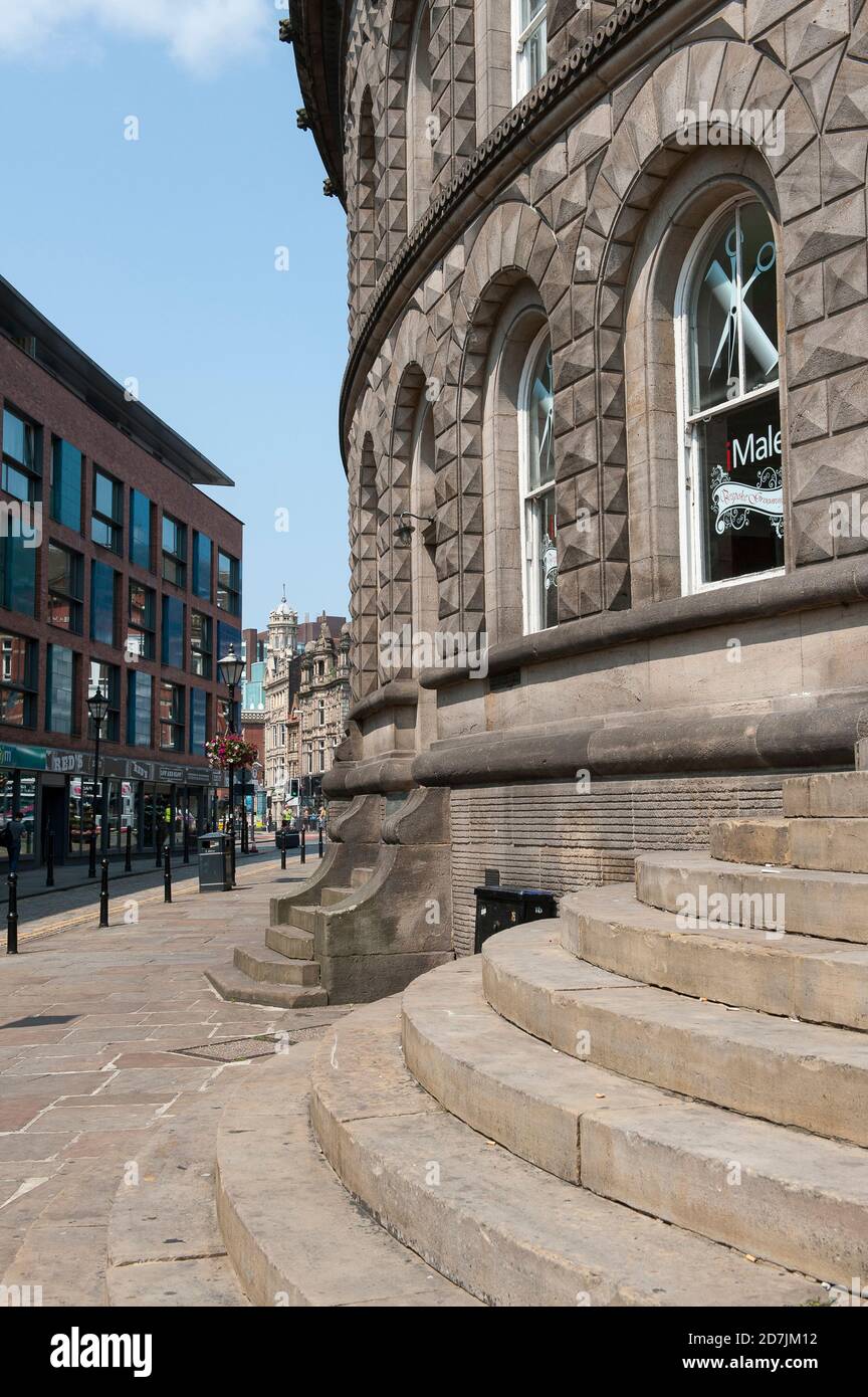 Stone steps outside the Corn Exchange in the city of Leeds, West ...