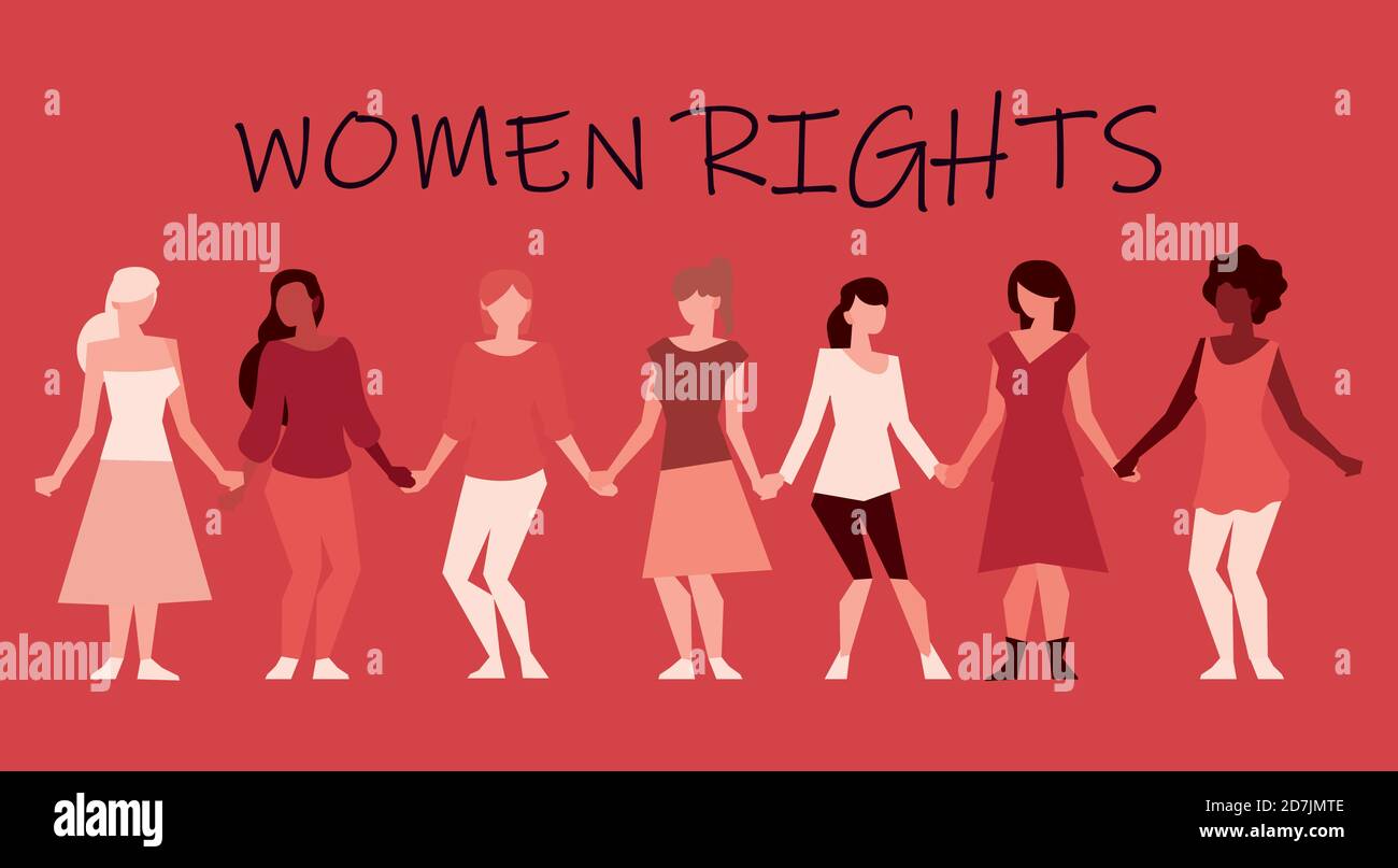 women from all over the world, rights feminist theme vector ...
