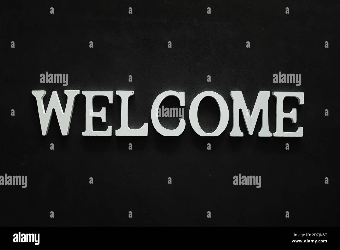 Background concept. Inscription Welcome on a dark background Stock ...