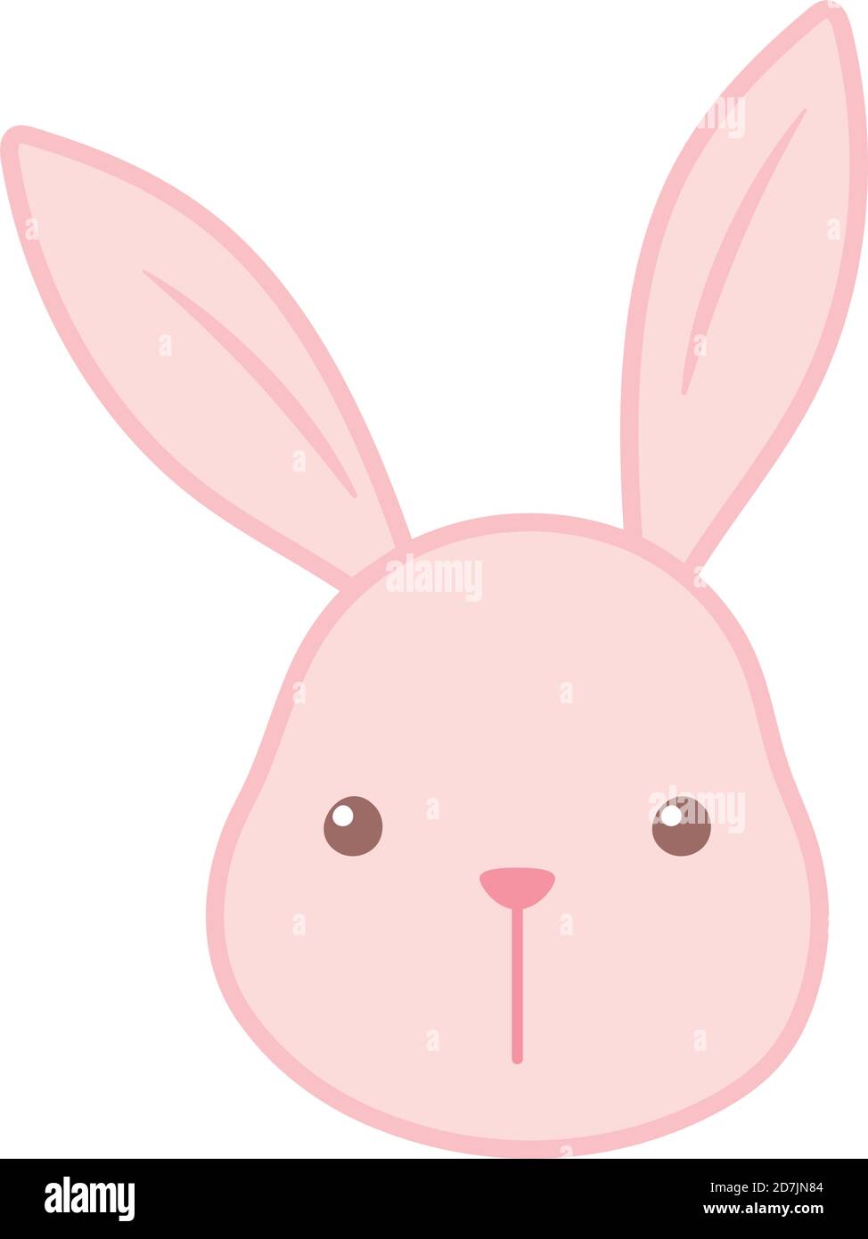 cute bunny face cartoon animal vector illustration color design Stock ...