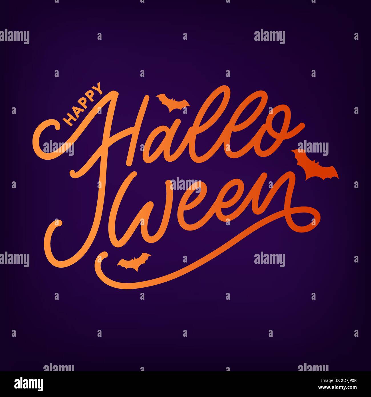 Halloween lettering greeting card calligraphy text brush black vector ...