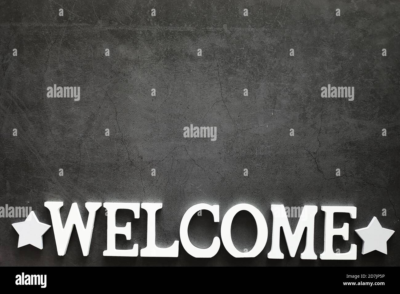Background concept. Inscription Welcome on a dark background Stock ...