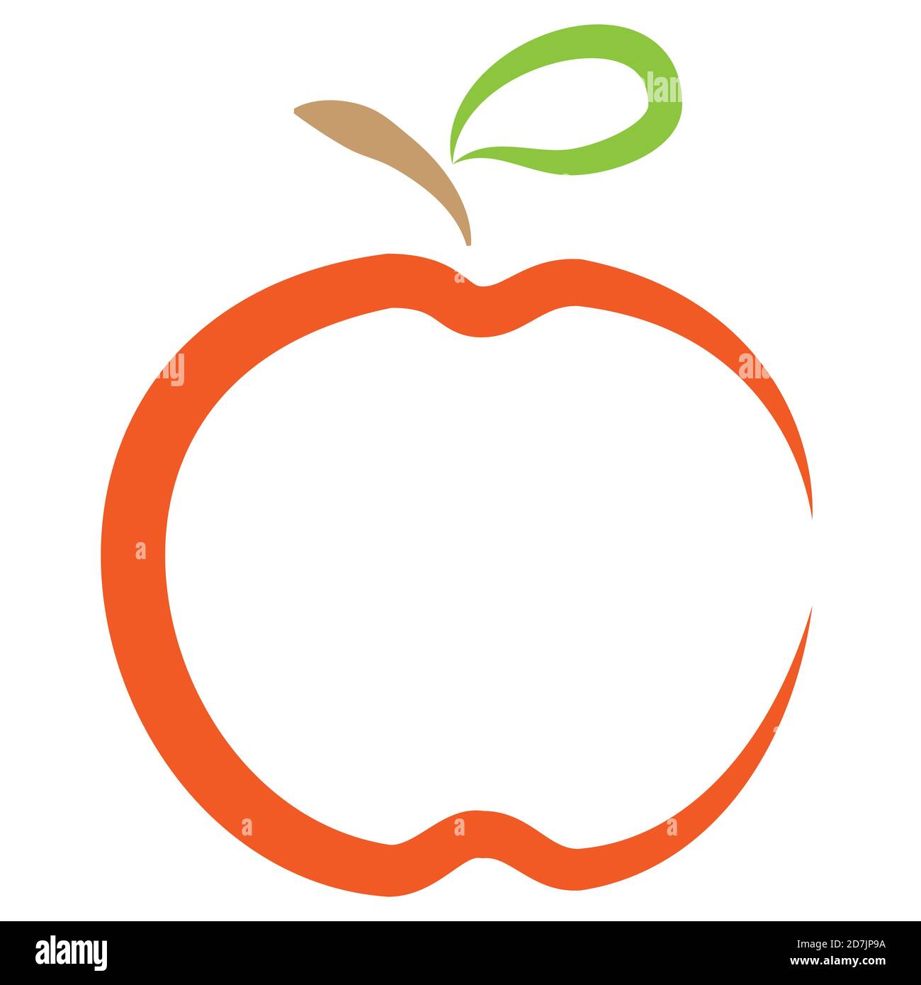 Red apple. Apple icon with twig and leaf isolated on white background ...