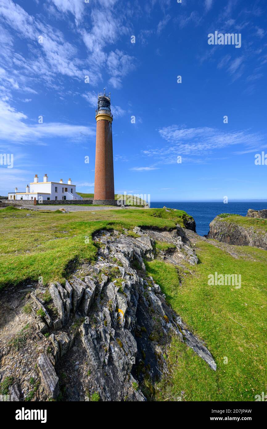 UK, Scotland, Butt of Lewis Lighthouse standing at northernmost edge of ...