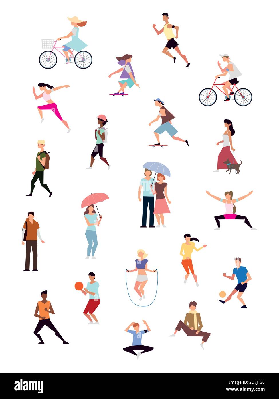 physical activity people practicing in outdoor sports or recreational ...