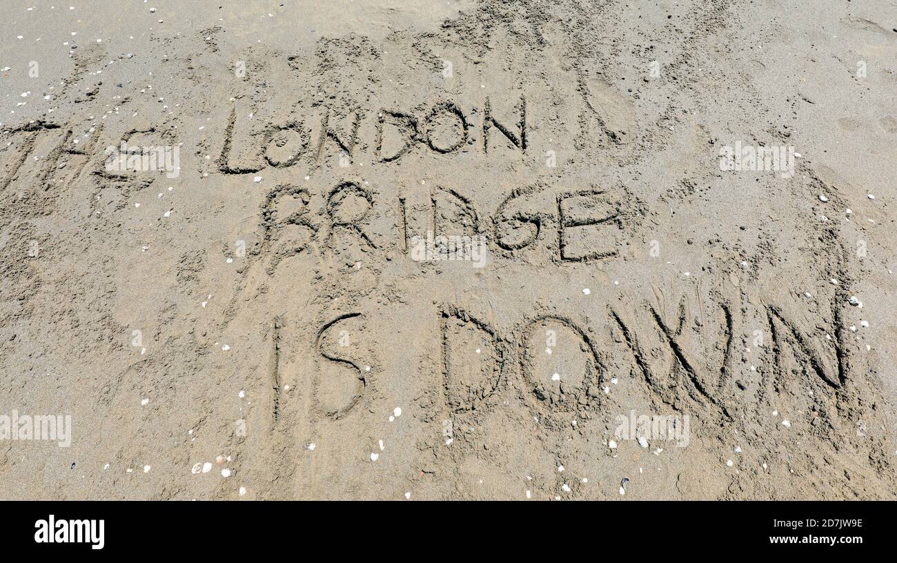 text LONDON BRIDGE IS DOWN on the beach is the name of operation of ...