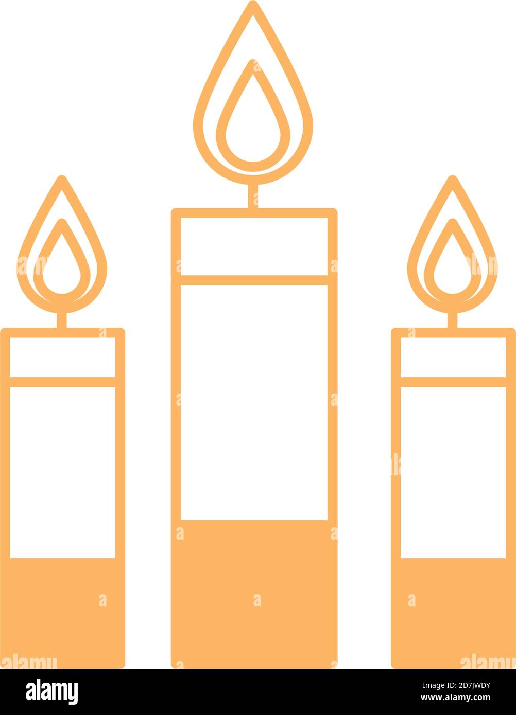 candles flame element decoration vector illustration line design Stock ...