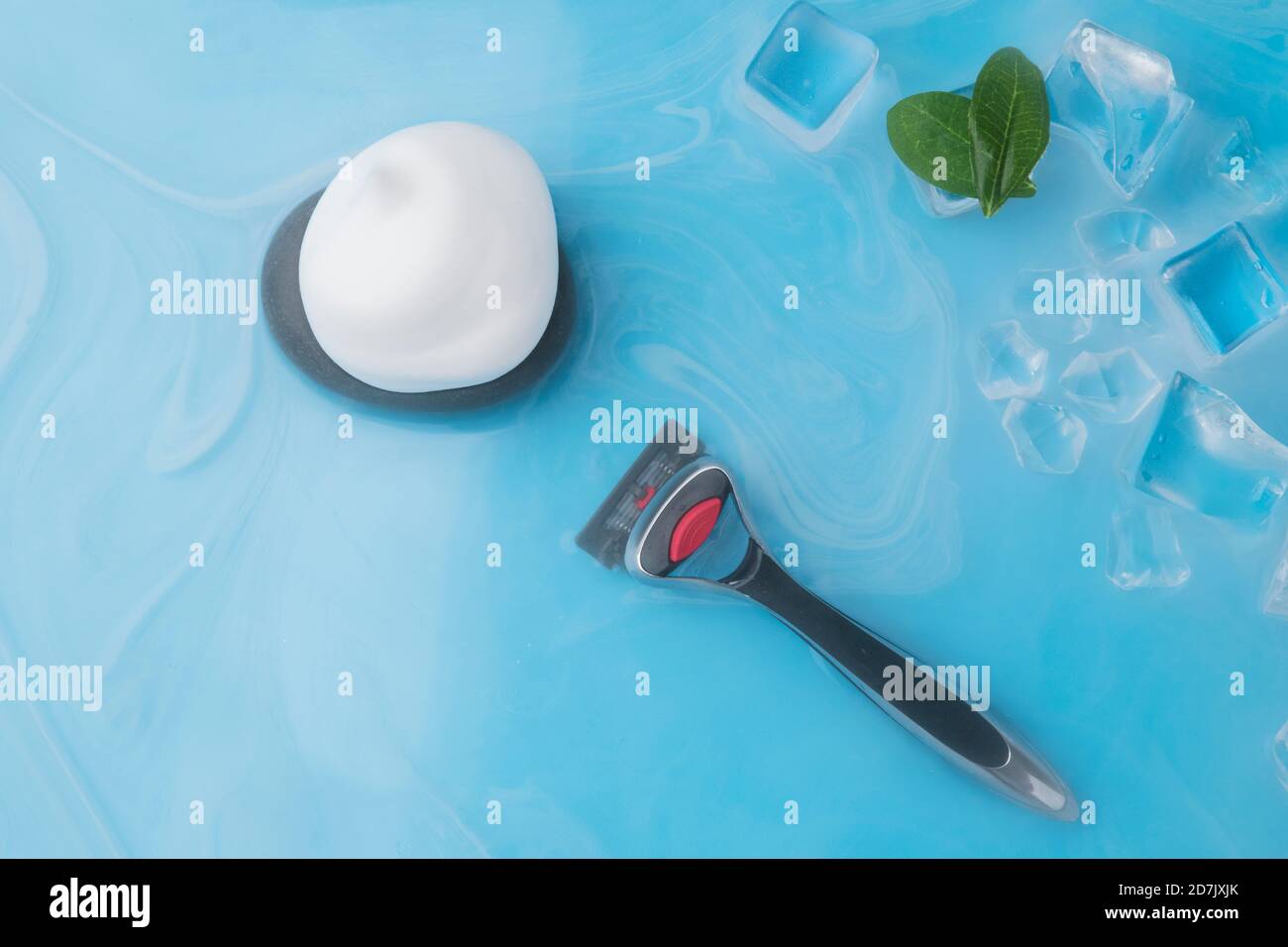 Shaving razors, brush and foam object 031 Stock Photo - Alamy