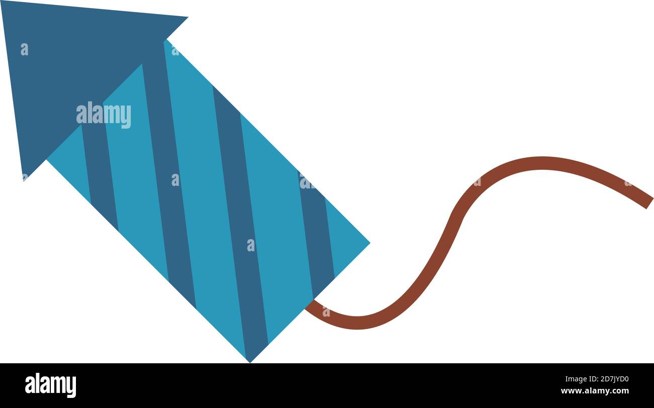 striped rocket fireworks celebration fetive flat icon vector ...