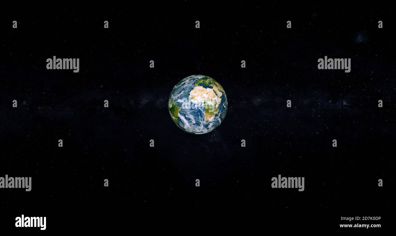 Earth planet on space. front view of the earth from space with clouds ...