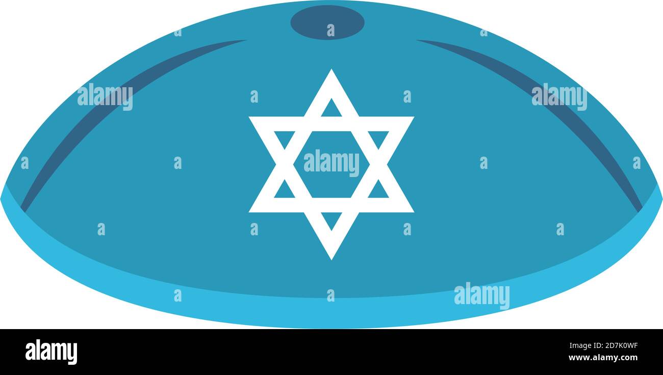 hanukkah, jewish kippah with star flat icon vector illustration Stock Vector Image & Art - Alamy