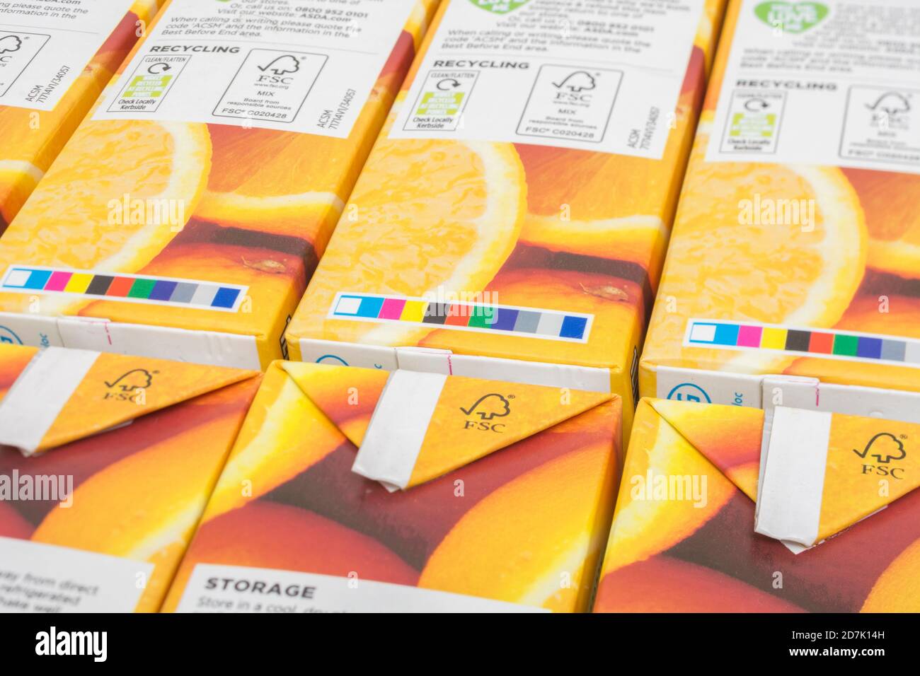 Colour registration strip on ASDA food packaging. For CMYK process ...
