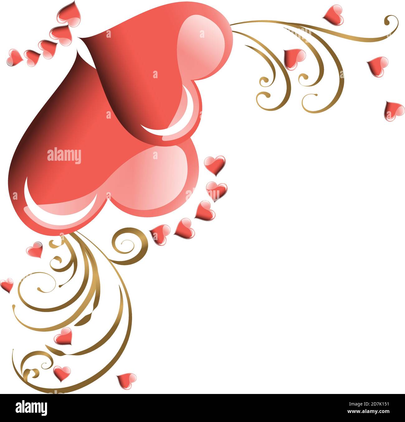 Hearts Corner Border Border Hearts Cut Out Stock Images & Pictures