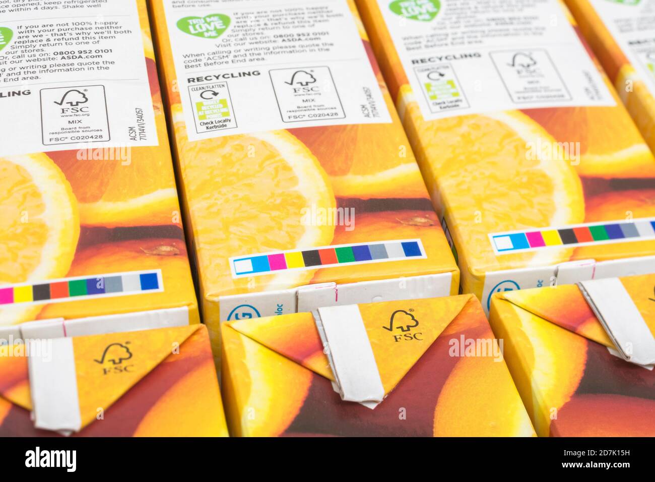 Colour registration strip on ASDA food packaging. For CMYK process ...
