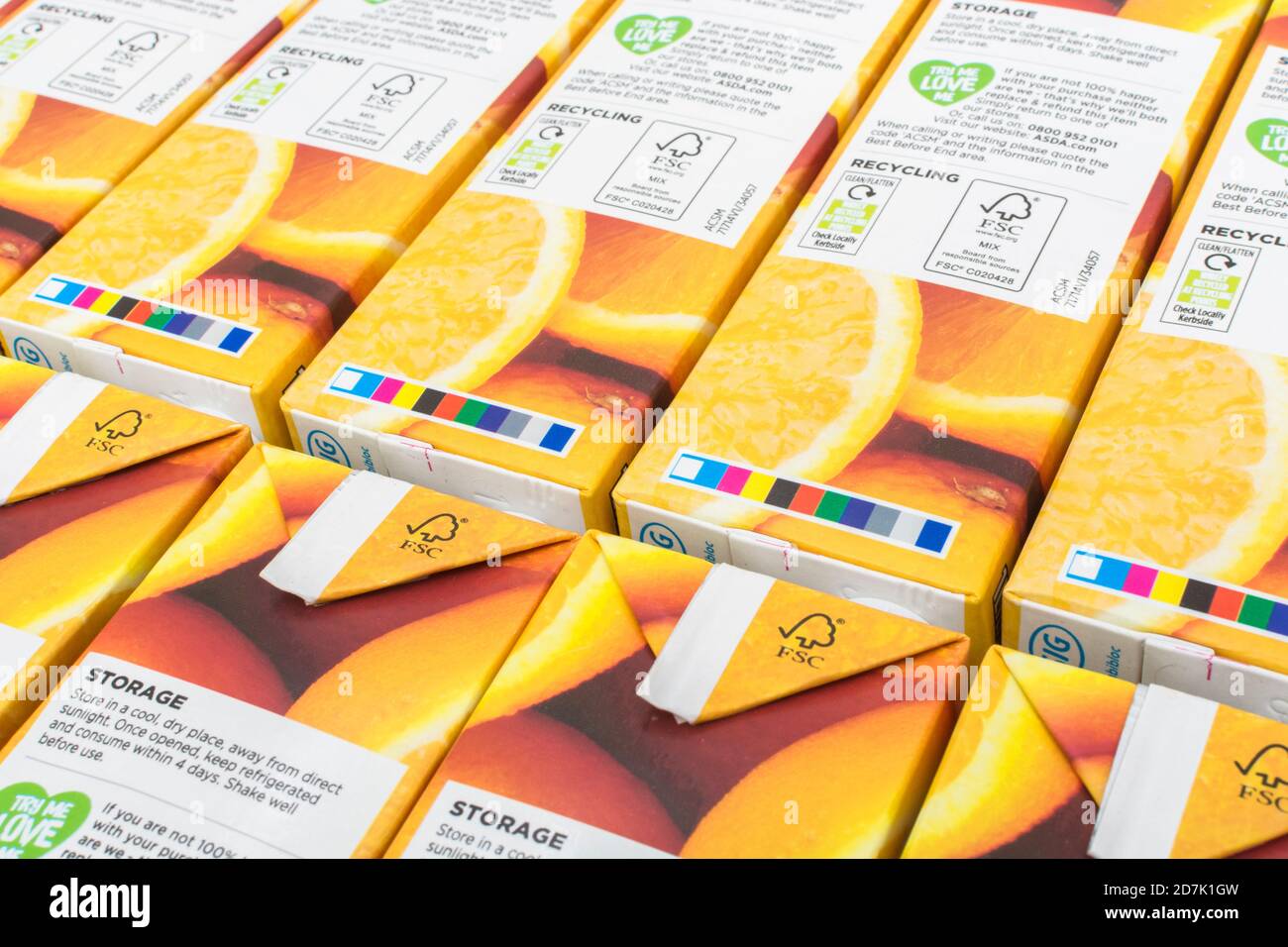 Colour registration strip on ASDA food packaging. For CMYK process ...