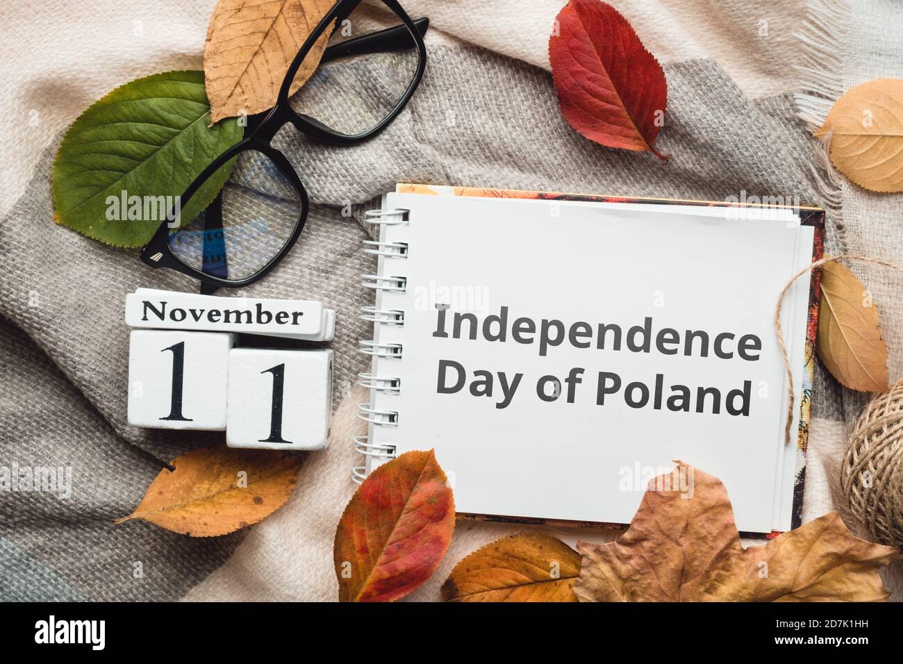 Independence Day of Poland of autumn month calendar November Stock ...
