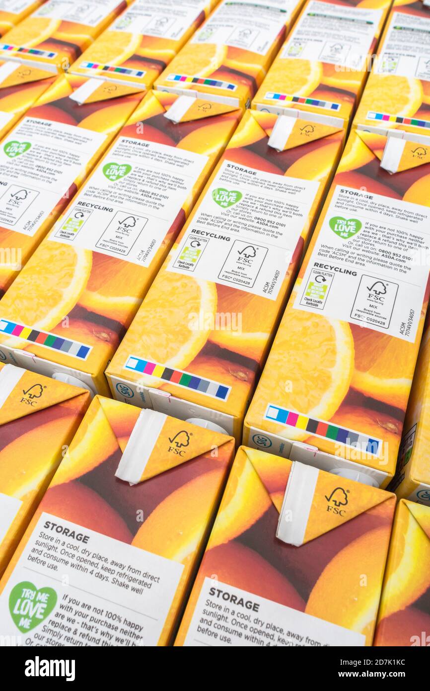 Colour registration strip on ASDA food packaging. For CMYK process ...