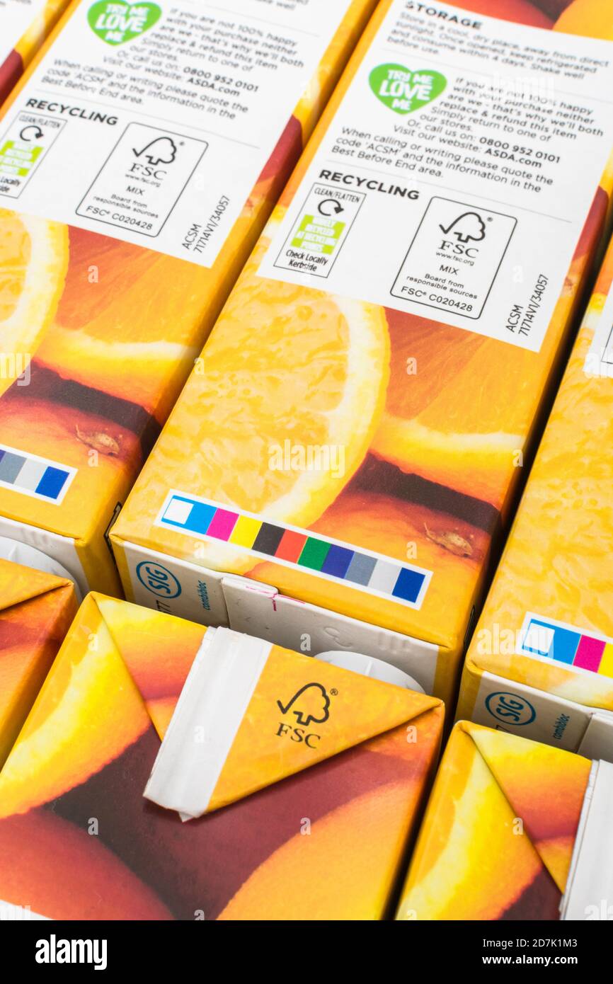 Colour registration strip on ASDA food packaging. For CMYK process ...