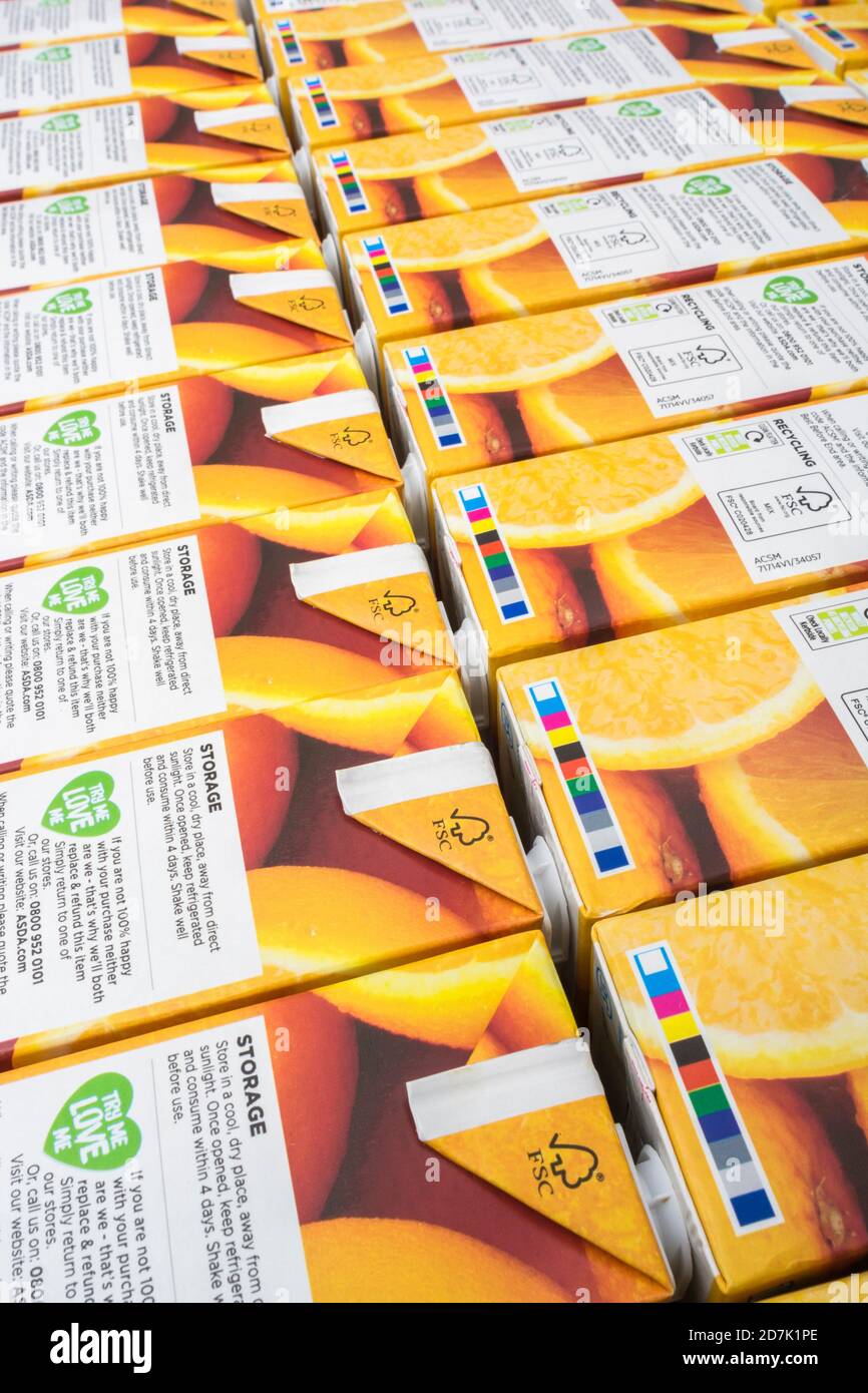 Colour registration strip on ASDA food packaging. For CMYK process ...