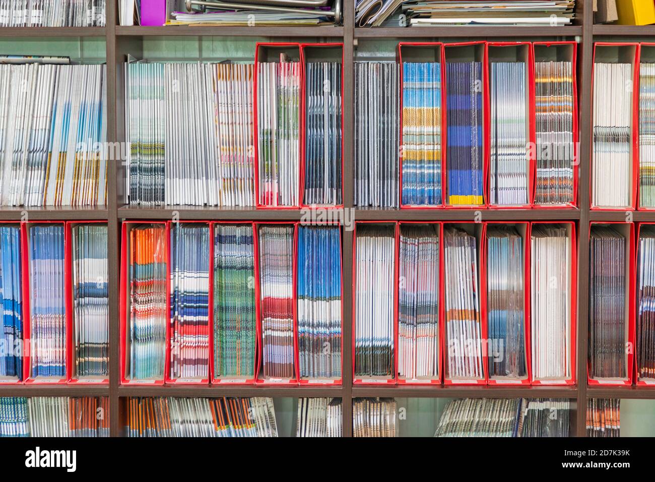 Magazines Collection at Book Shelf Library Storage Stock Photo - Alamy