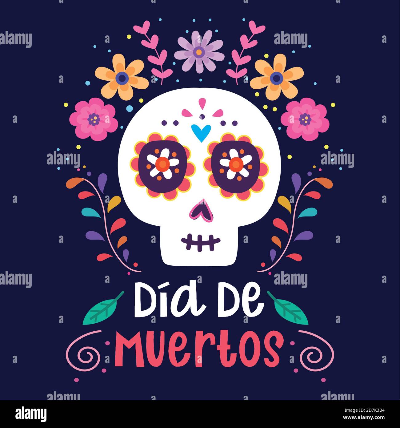 Dia de los muertos poster. Day of the Dead - Vector Stock Vector Image ...