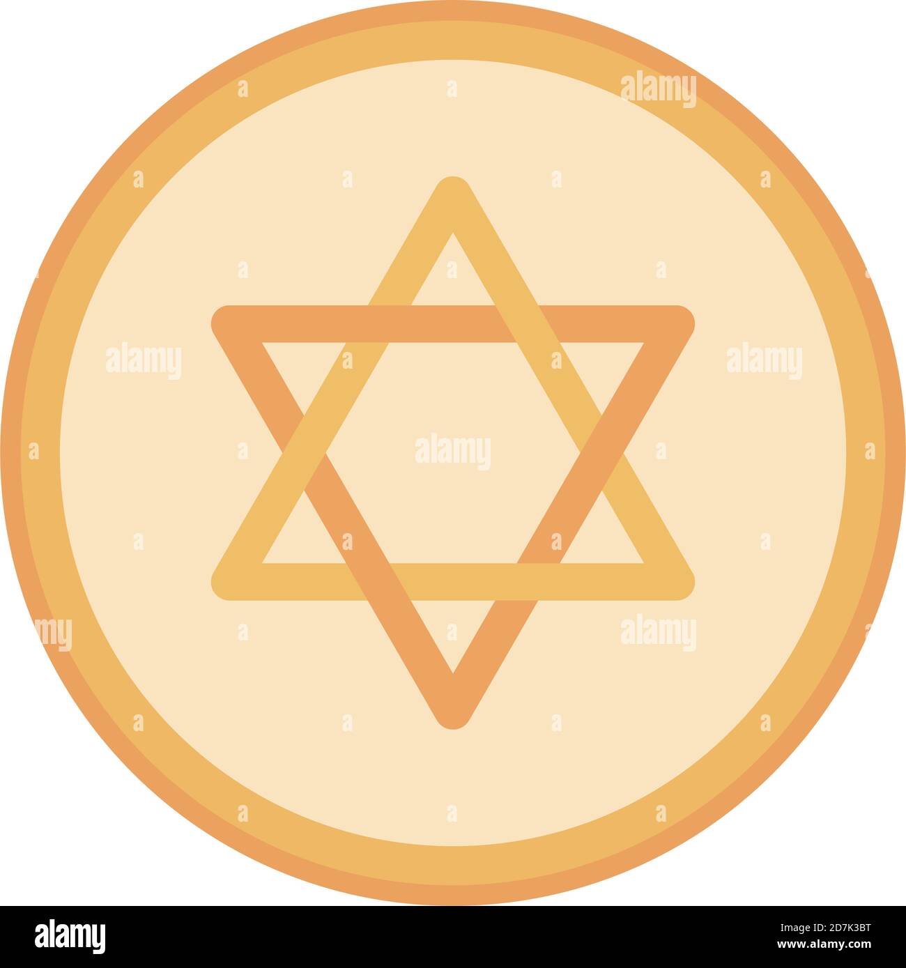 hanukkah, star of David badge decoration flat icon vector illustration ...