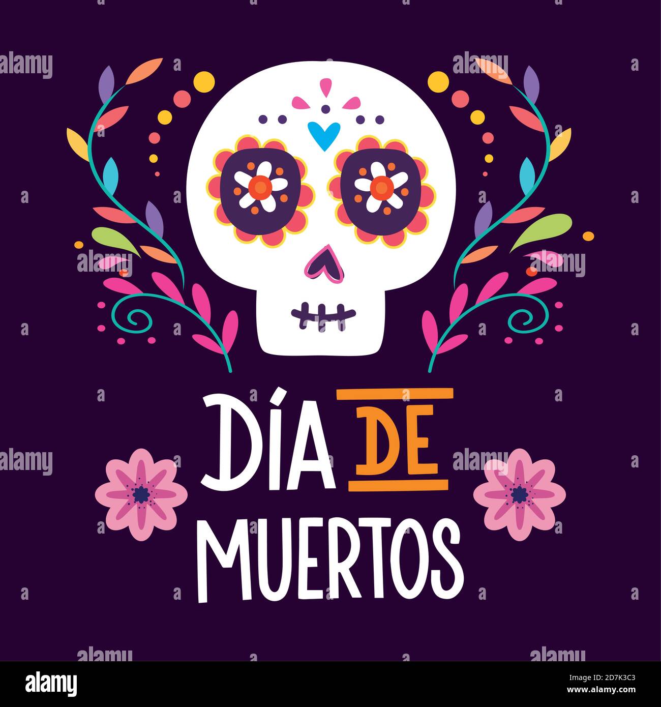 Dia de los muertos poster. Day of the Dead - Vector Stock Vector Image ...