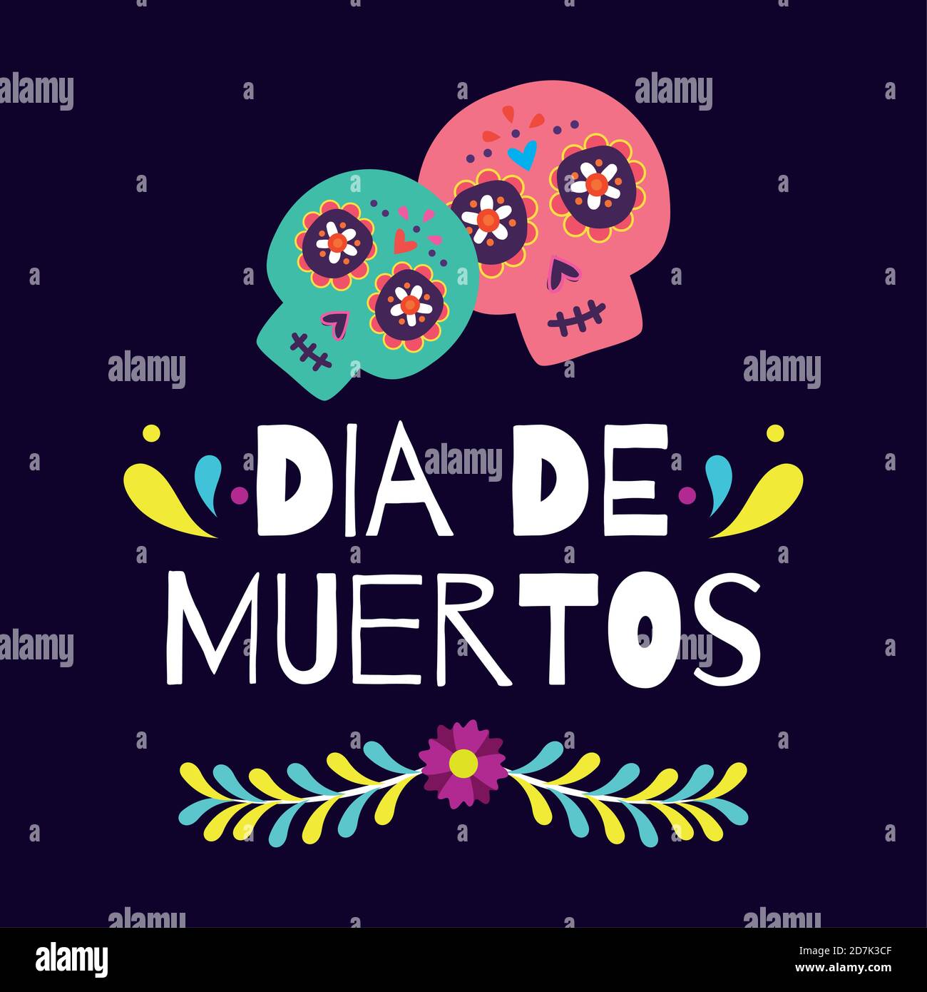 Dia de los muertos poster. Day of the Dead - Vector Stock Vector Image ...