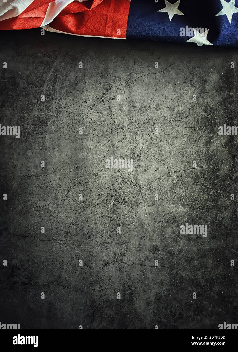 American flag on a black background. Space for text Stock Photo - Alamy