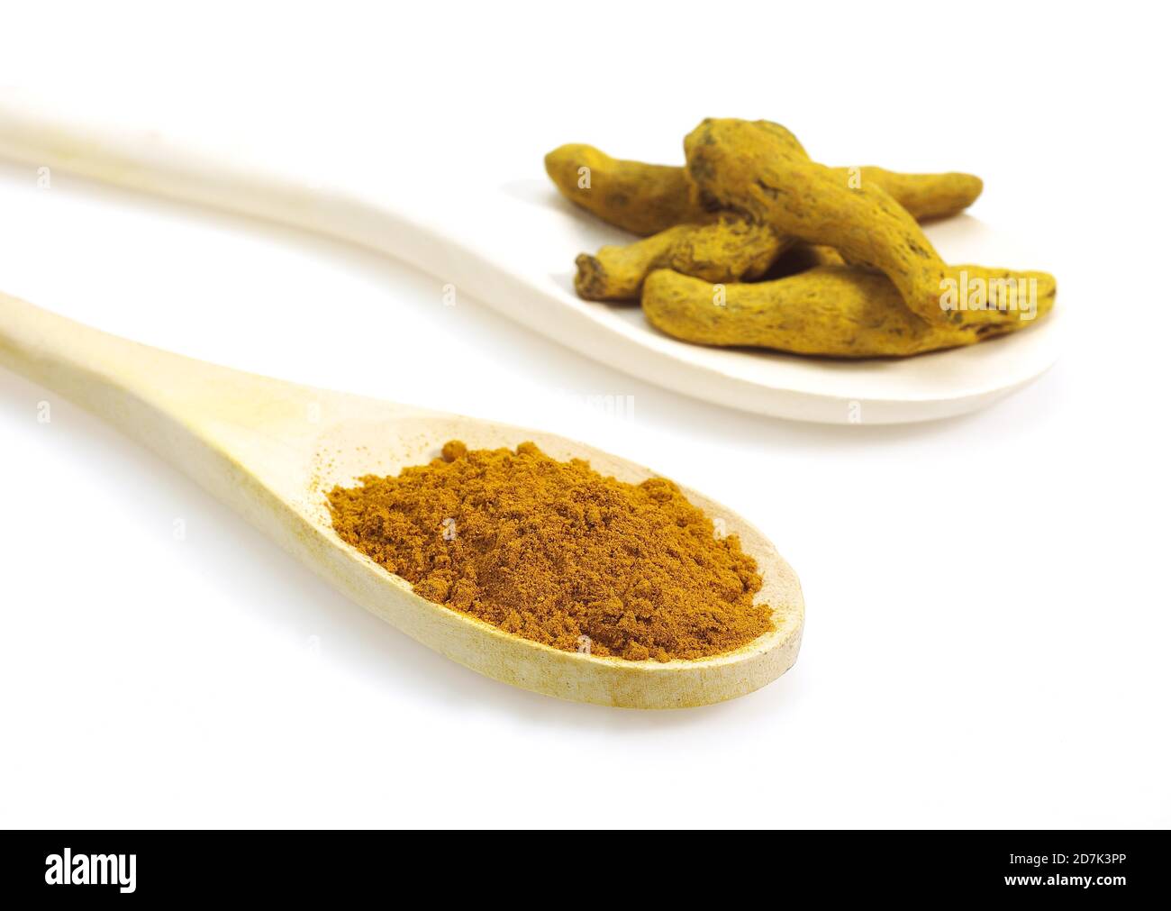 ROOT AND POWDER OF TURMERIC, AN INDIAN SPICE Stock Photo - Alamy