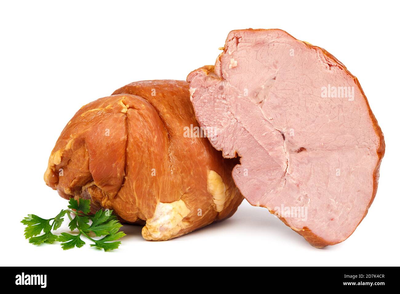 Smoked meat isolated on a white background Stock Photo - Alamy
