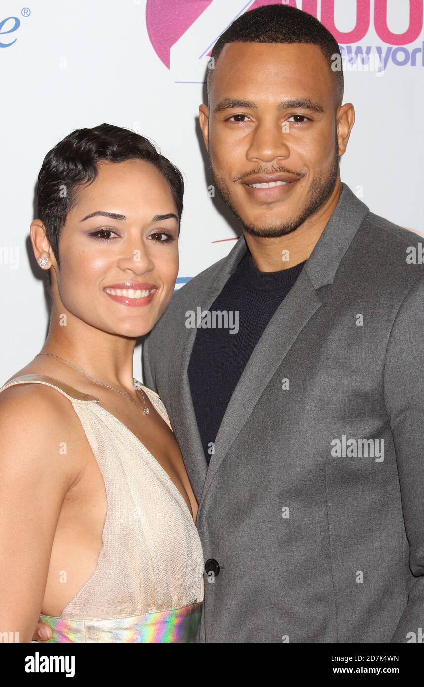Grace Gealey and Trai Byers attend Z100's iHeartRadio Jingle Ball 2015 ...