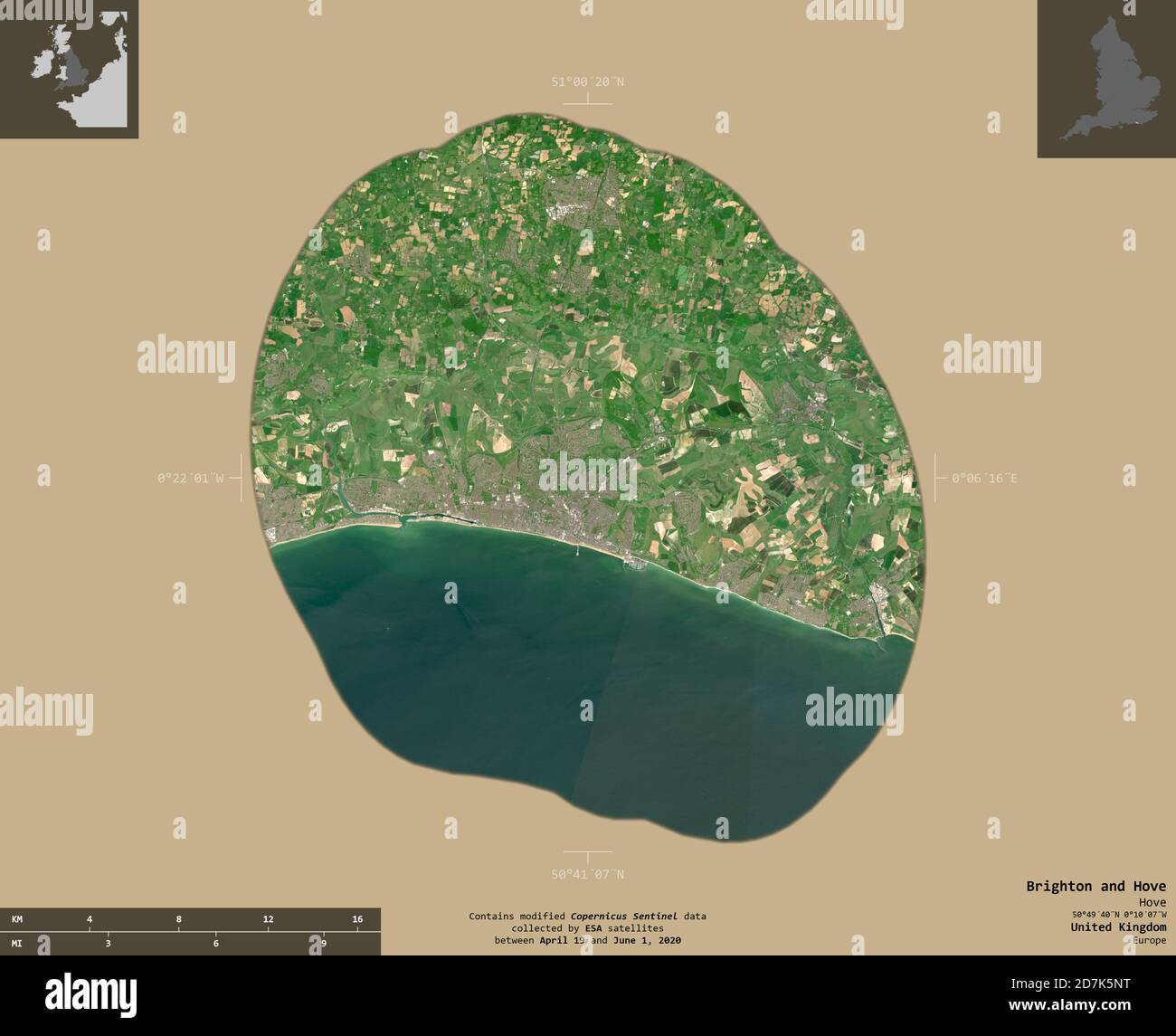 Brighton and hove outline map hi-res stock photography and images - Alamy