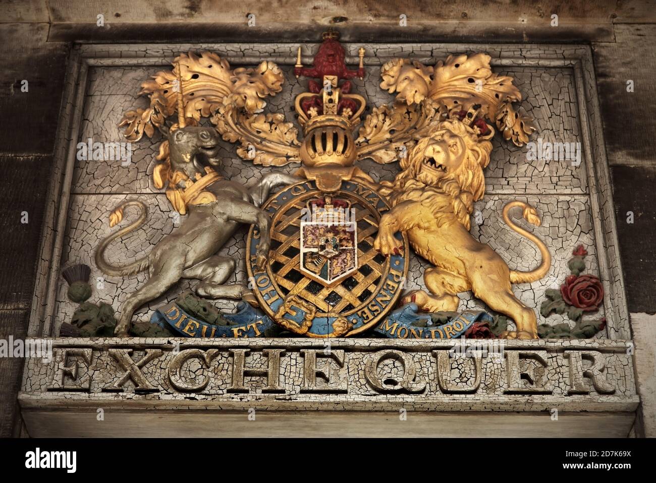 Coat of Arms at the former Royal Exchequer Office, Parliament Square ...
