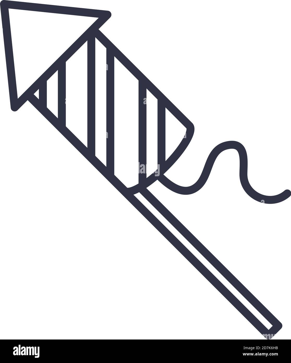 rocket fireworks celebration festival party vector illustration line ...