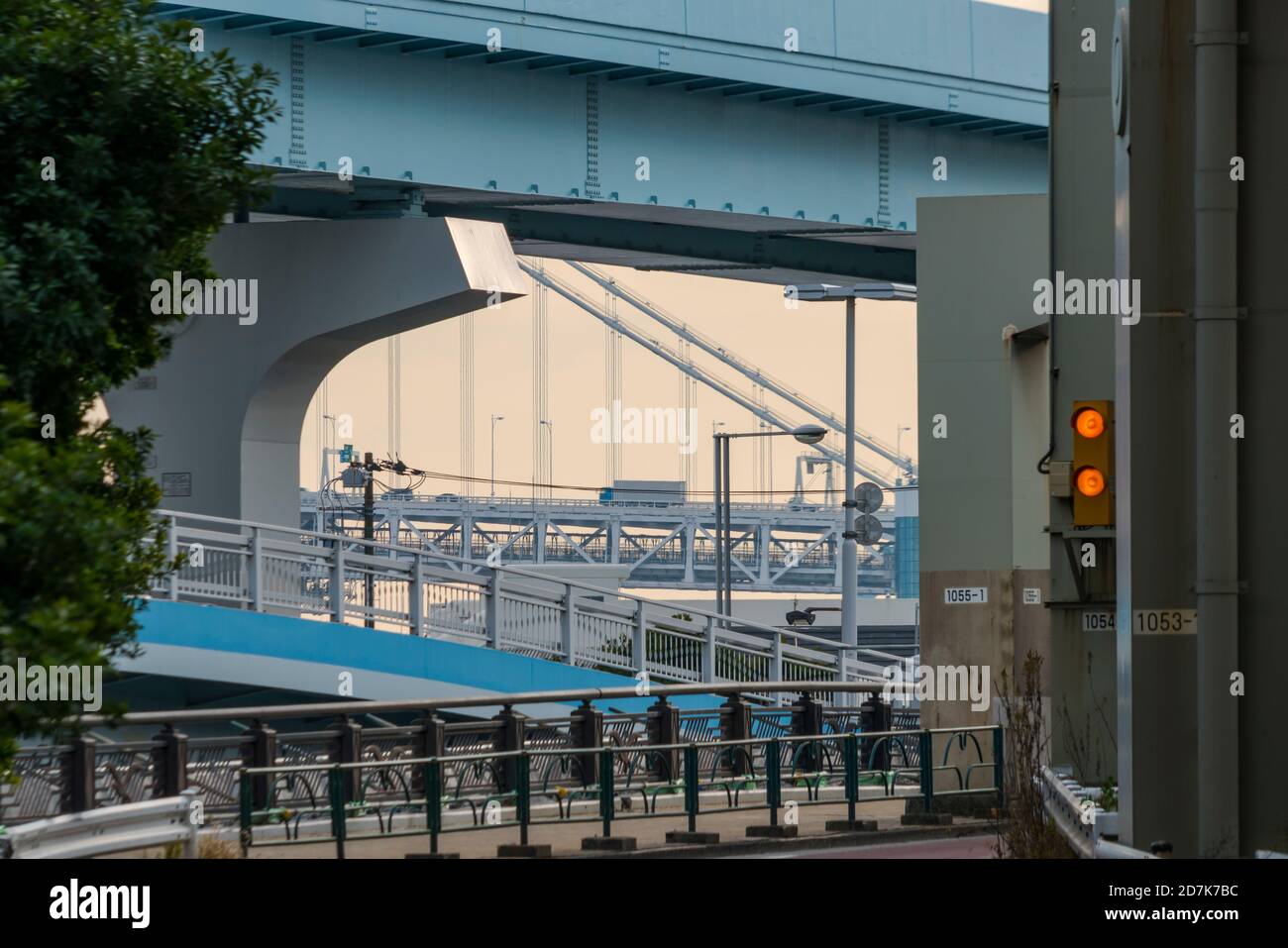 Elevated Railway Track New Transit Yurikamome runs Takeshiba Tokyo ...